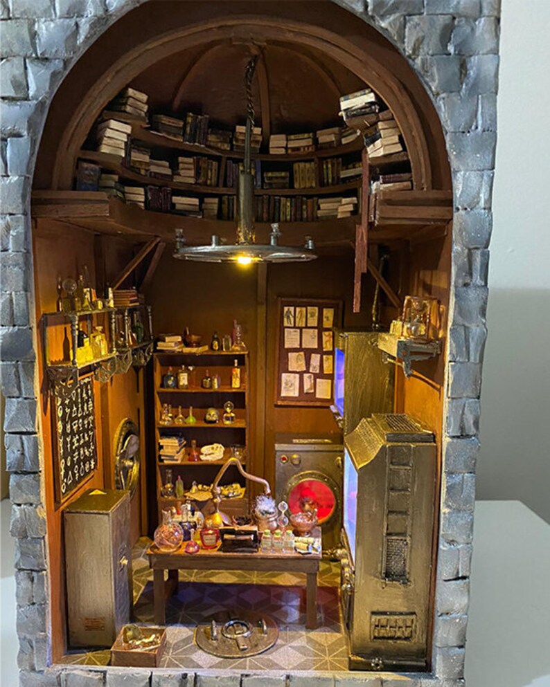 Alchemy Laboratory Book Nook: Handmade Bookshelf Insert Diorama - Etsy