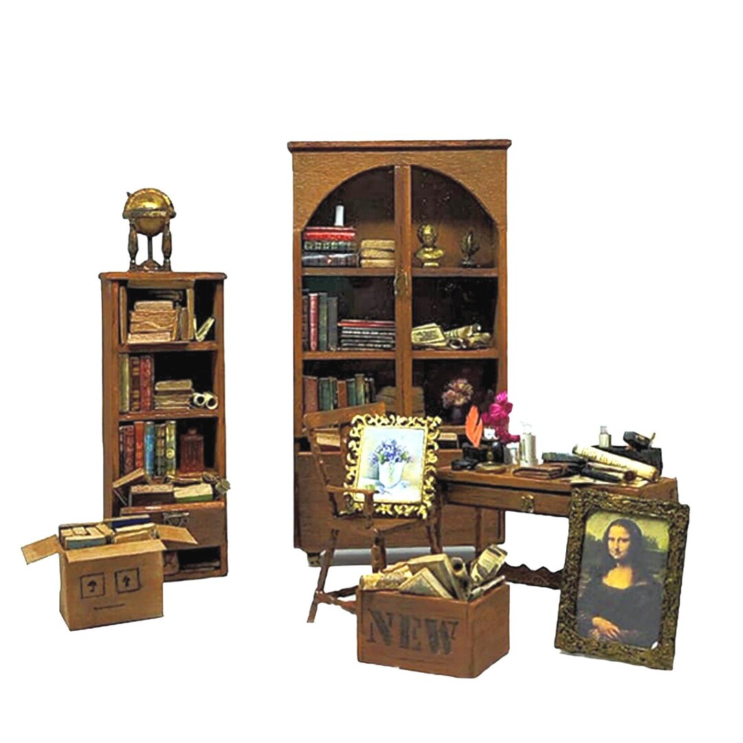 Handmade Miniature Sherlock Holmes Bookshelf Diorama: Library Decor - Etsy