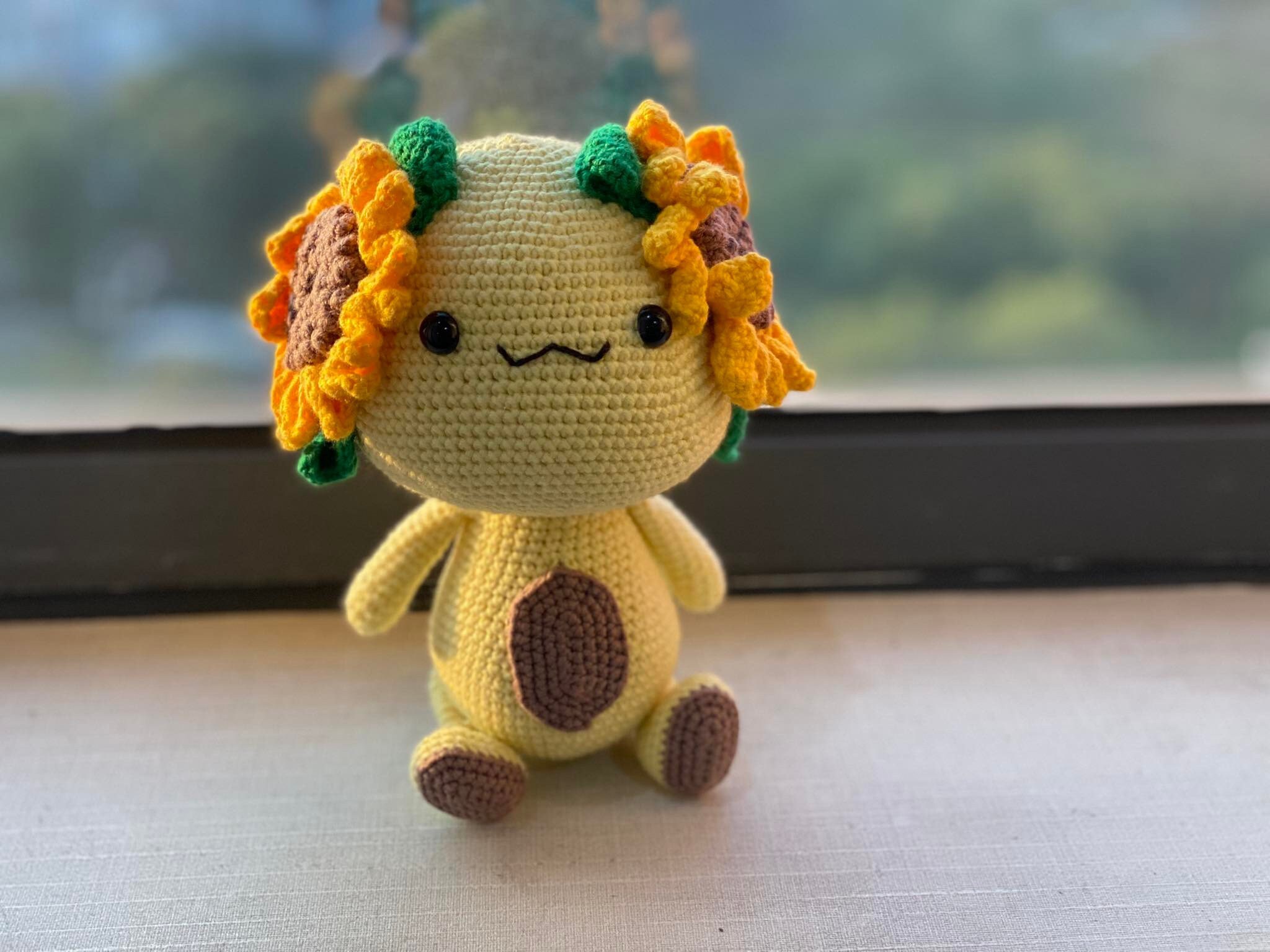 Crochet Axolotl Sunflower Axolotl Yellow Axolotl Handmade - Etsy