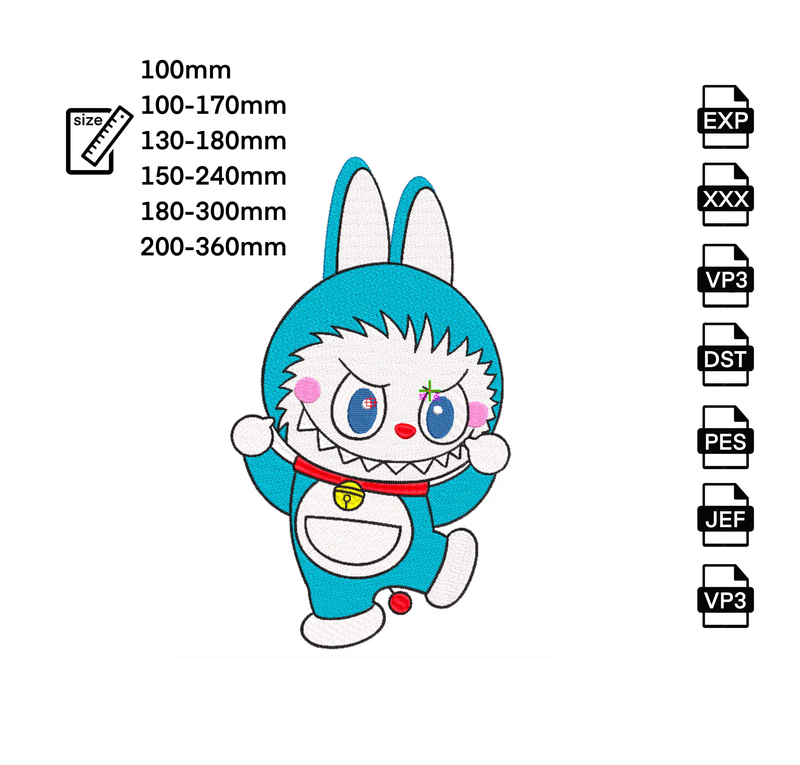 Costume Doraemon Labubu Embroidery File - Etsy