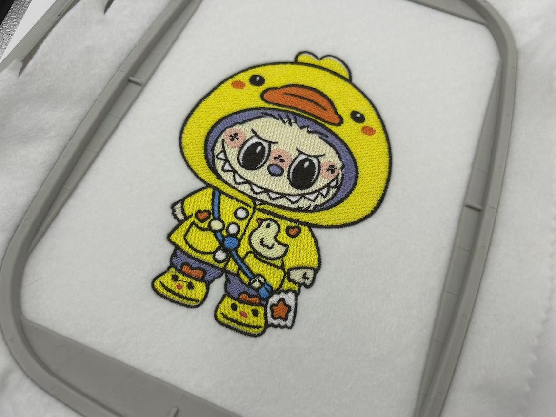 Costume Yellow Duck Labubu Embroidery File - Etsy