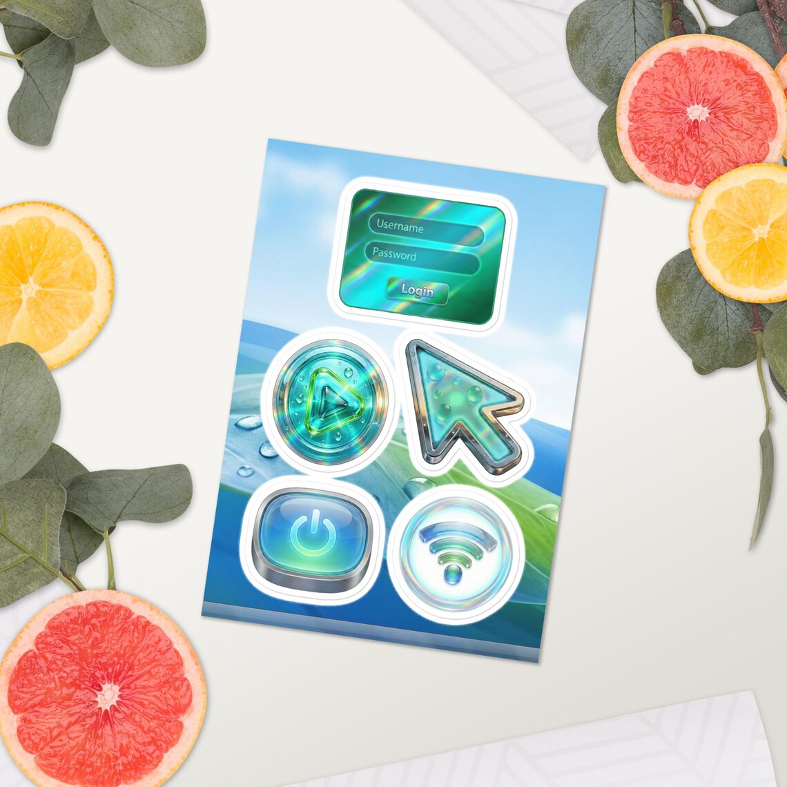 Frutiger Aero Sticker Pack #2 – 5 Skeumorphic Vinyl Stickers - Etsy