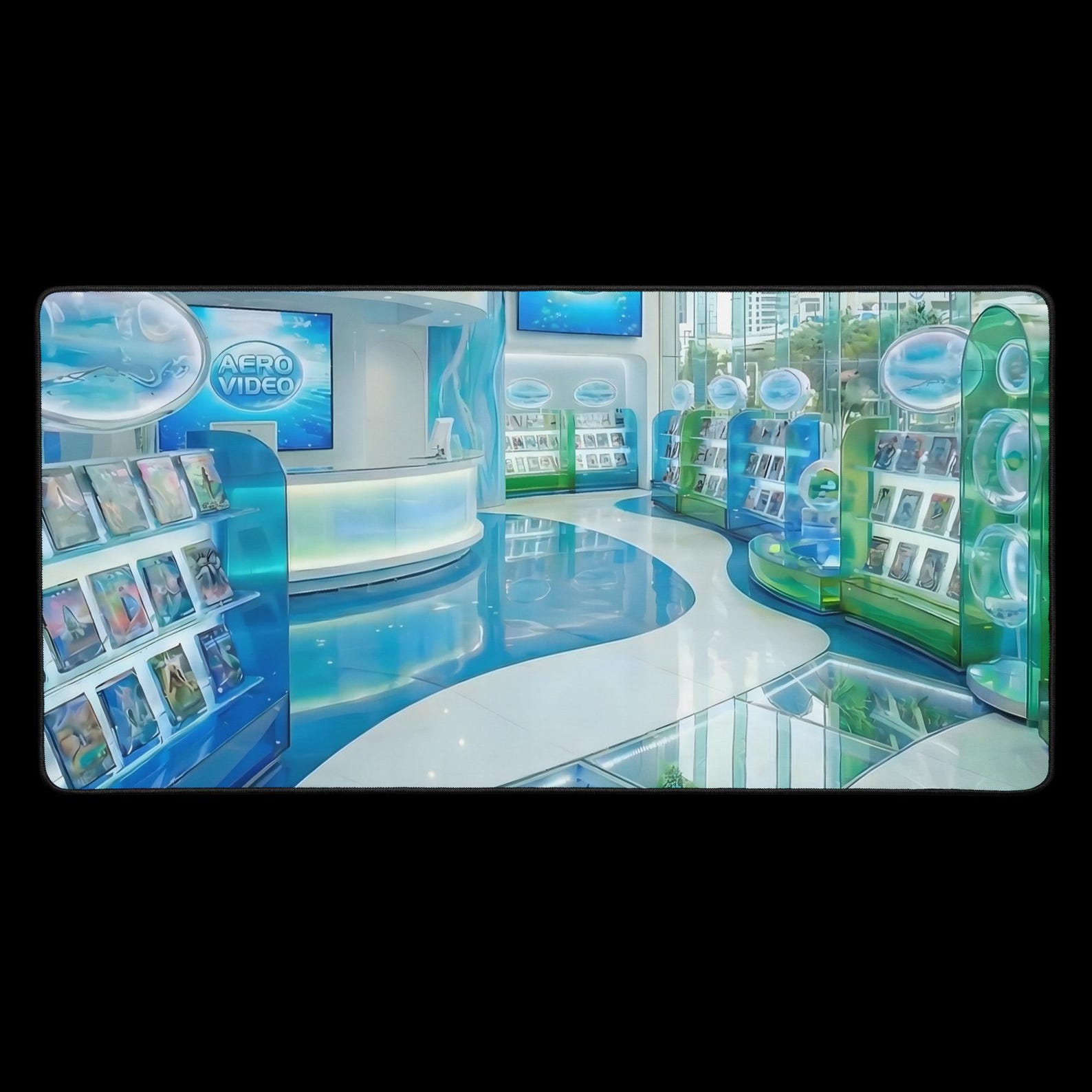 Frutiger Aero Video Store Desk Mat - XXL Gaming Mouse Pad - Y2K Office ...