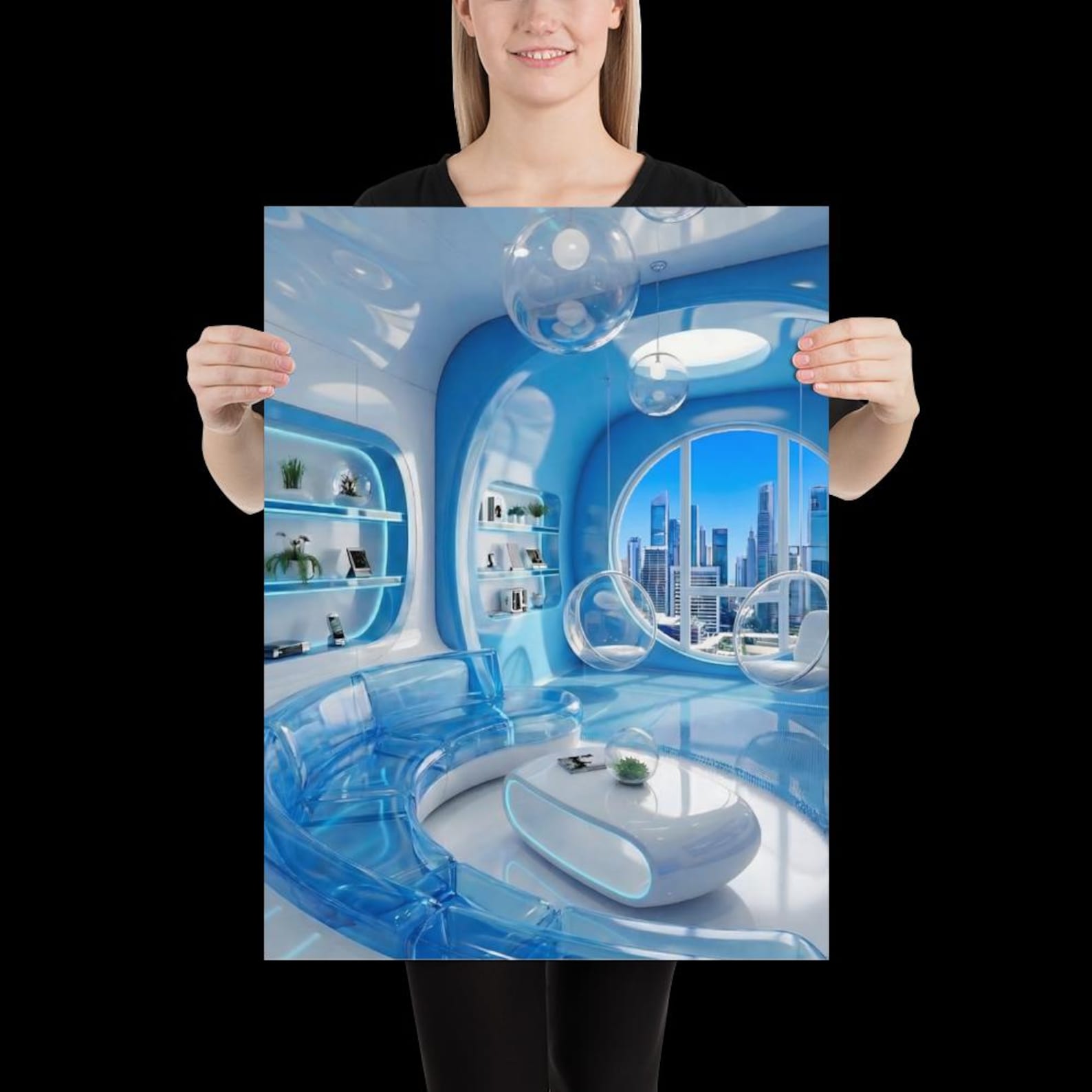Frutiger Aero Living Room - Blue Oasis Poster - Etsy