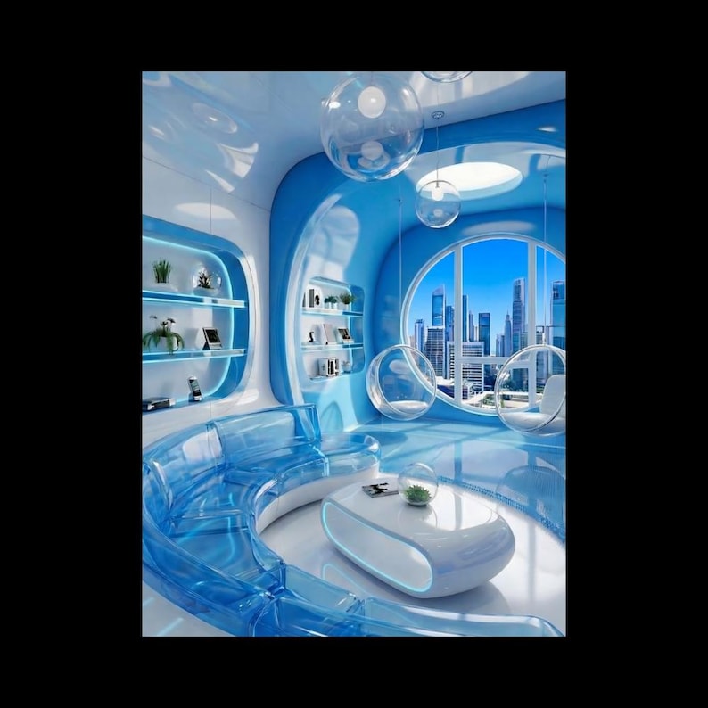 Frutiger Aero Living Room - Blue Oasis Poster - Etsy