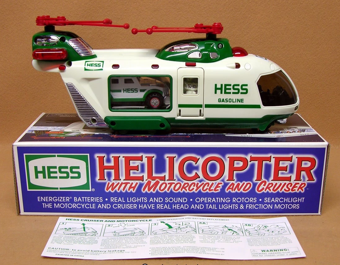 Hess 2001 Toy Helicopter With Motorcycle and Cruiser - Etsy