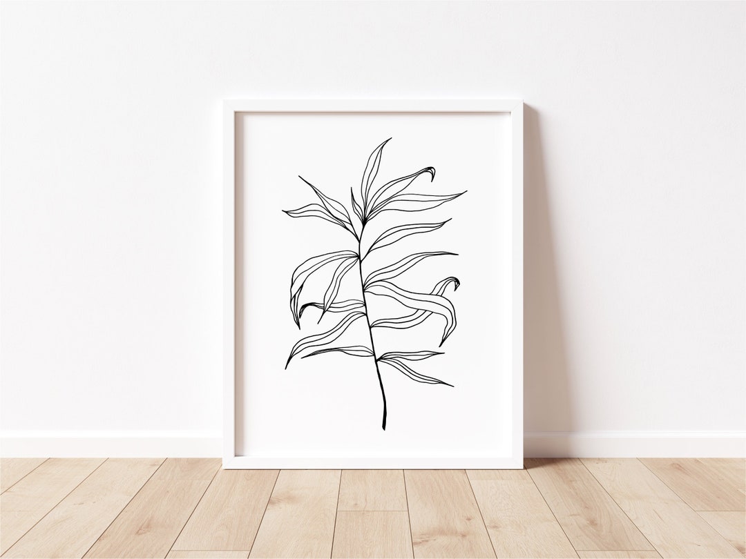 Marsh Leaf, Nature Print, Children's Jungle Room Artwork, Minimalist ...