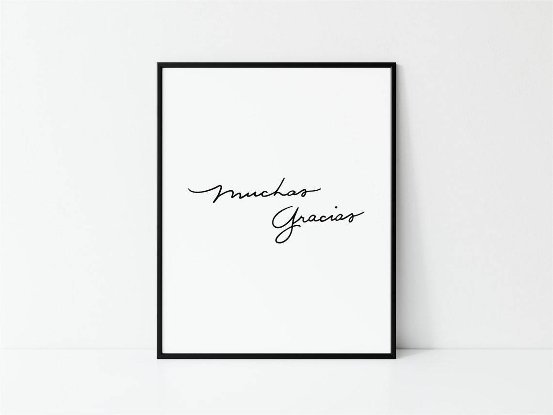 Muchas Gracias, Thank You, Spanish Saying, Party Printable, Gift for ...