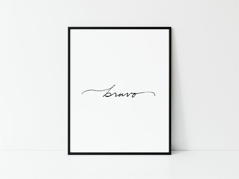 Bravo, Good Job, Well Done, Italian Saying, Minimalist Office Art ...