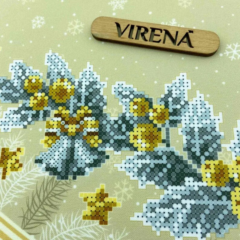 Silver Christmas Bells Beaded Tree Skirt Kit, Gabardine Embroidery ...