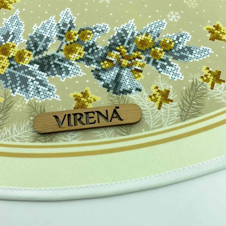 Silver Christmas Bells Beaded Tree Skirt Kit, Gabardine Embroidery ...