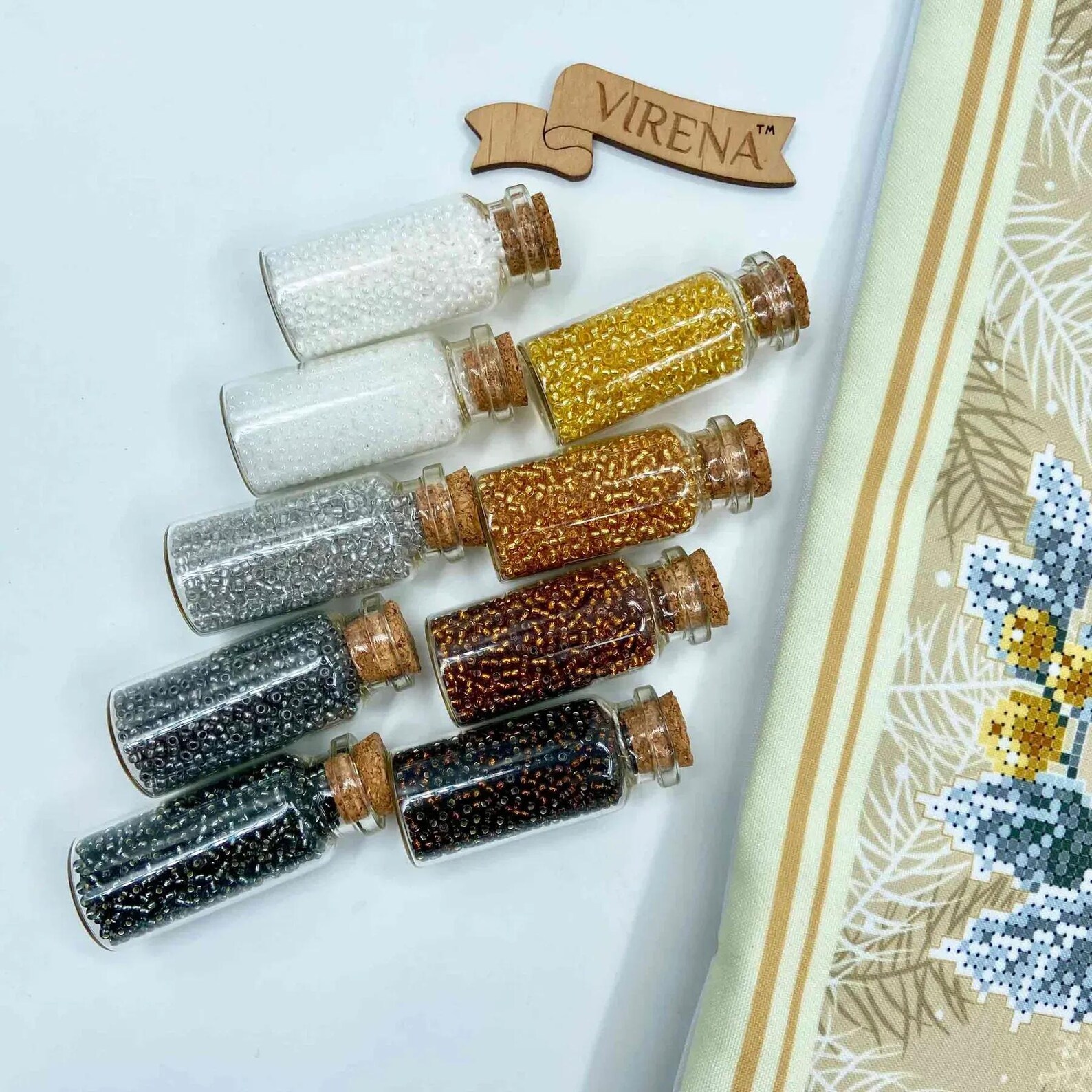 Silver Christmas Bells Beaded Tree Skirt Kit, Gabardine Embroidery ...
