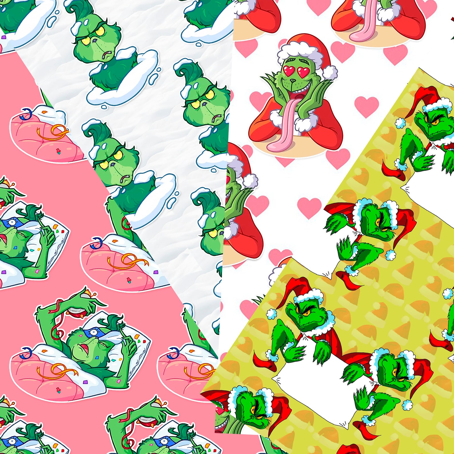 Grinch Seamless Paper Seamless File Grinch Paper Crinch | Etsy