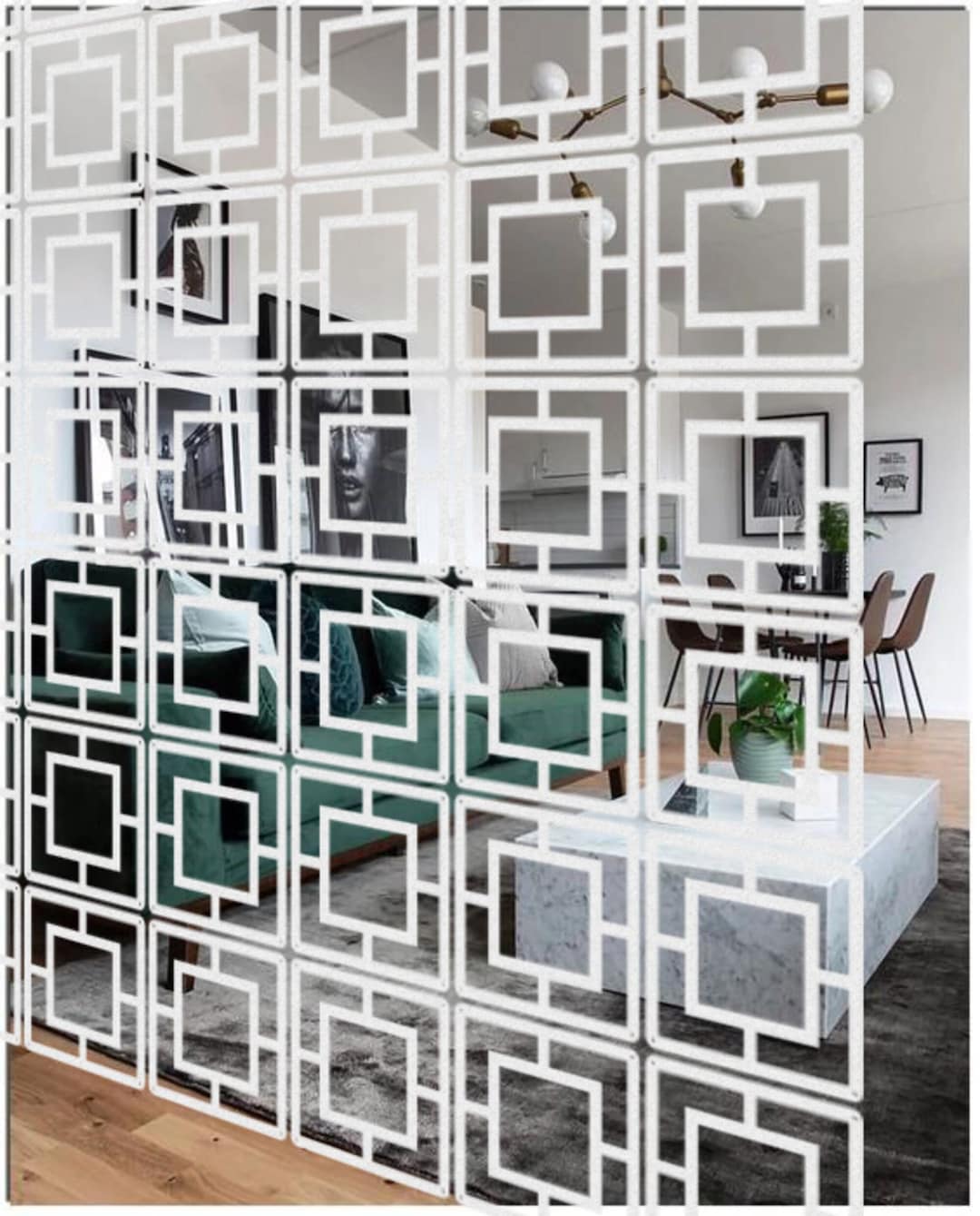 Modern Room Divider Screen, Hanging Wall Divider, Privacy Screen Indoor ...