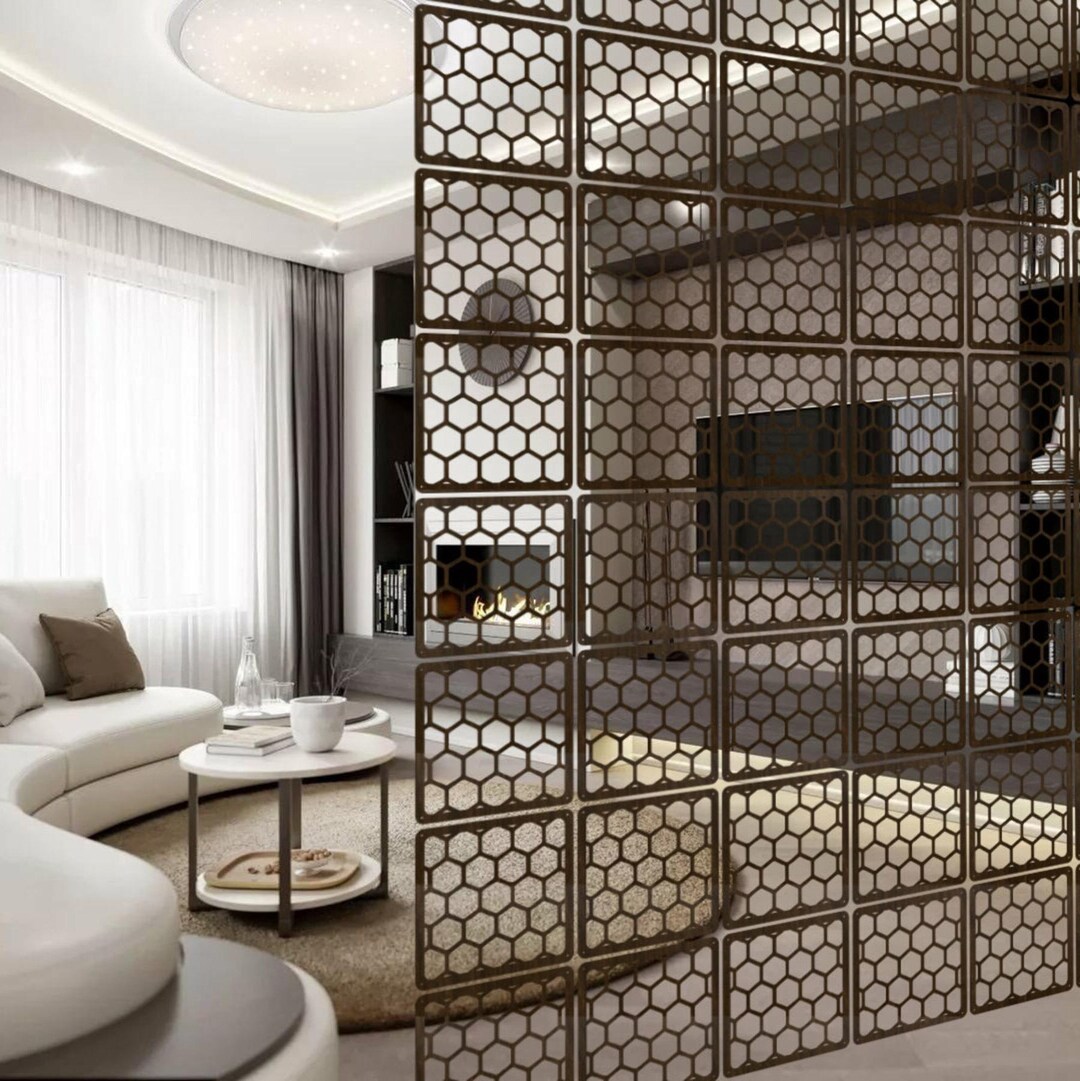 Room Divider, Suspended Separating Screen, Hanging Room Divider, Wooden ...