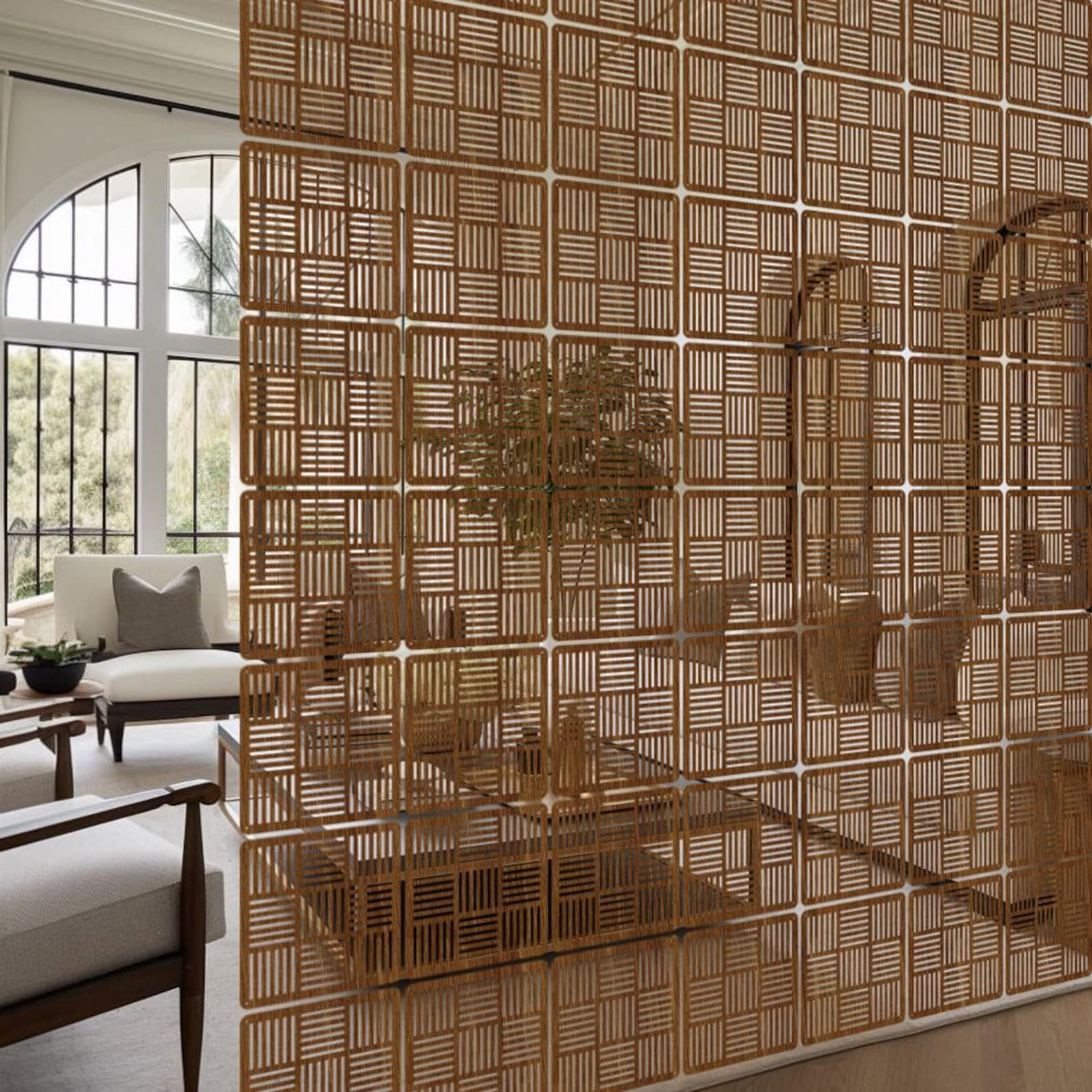 Room Divider, Wall Hanging for Privacy in Apartment, Wooden Separating ...