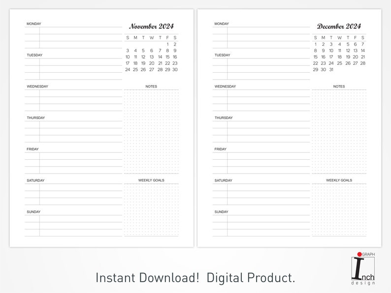 2024 Weekly Planner With Calendar, Printable Planner and Organizer ...