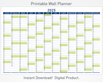 Printable Large Wall Calendar for 2024 in a Minimalist Design, 2024 ...
