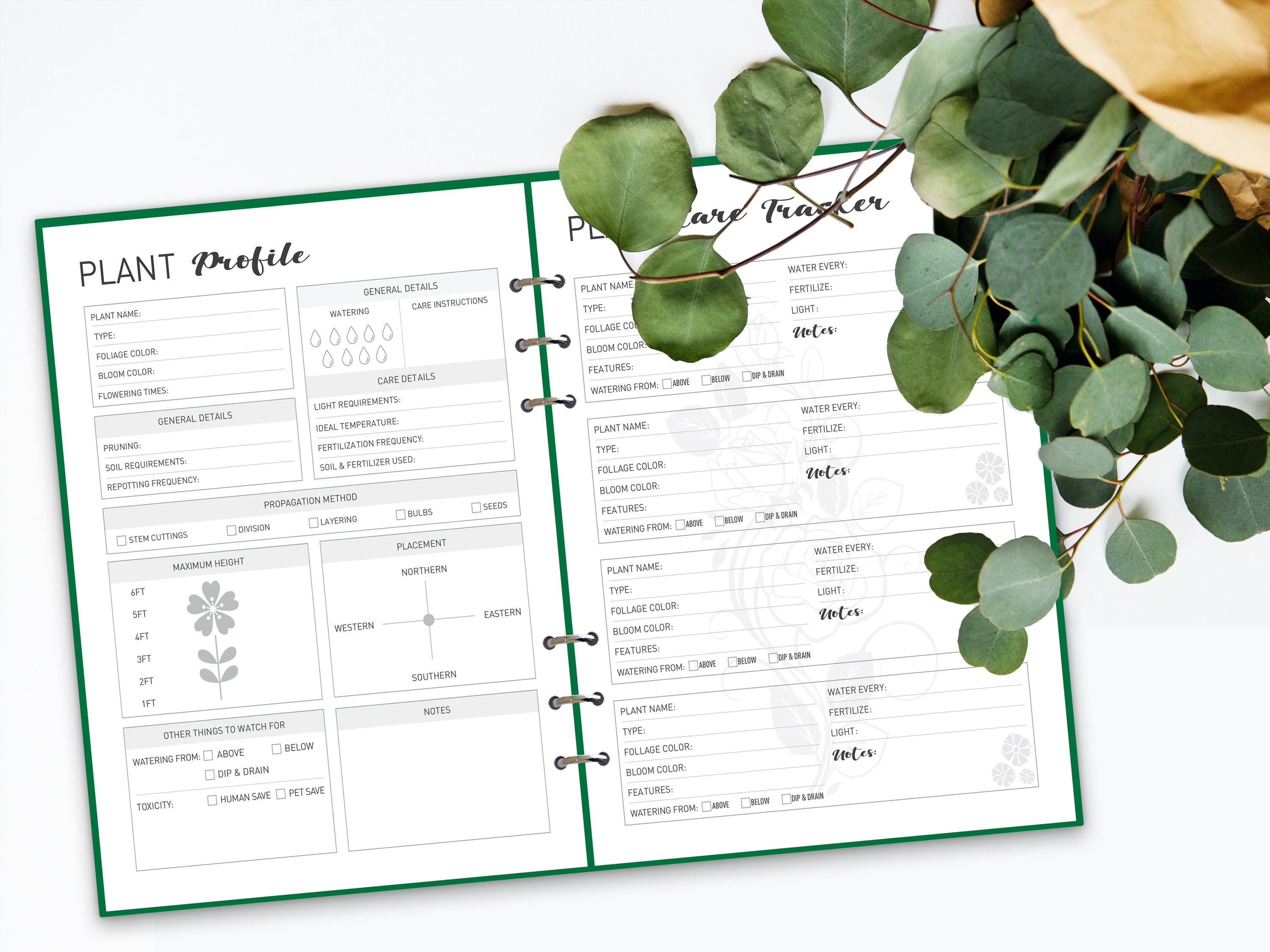 Printable Plant Care Journal for House Plants, Houseplant Care Guide ...