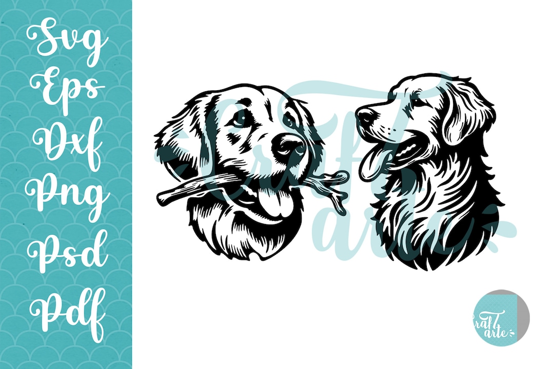 Golden Retriever SVG Clipart PNG Bundle, Pet Dog Breed Svg File - Etsy