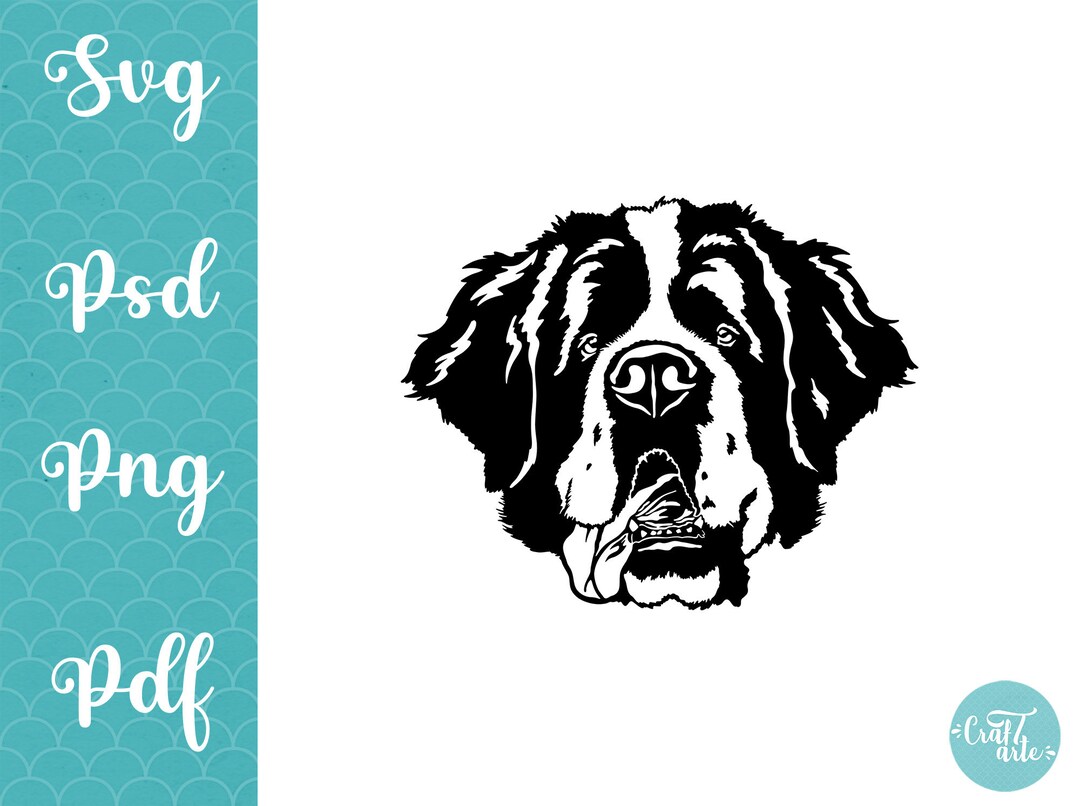 Saint Bernard Dog Face Svg Mom Cricut, Vector Graphics Cut File ...