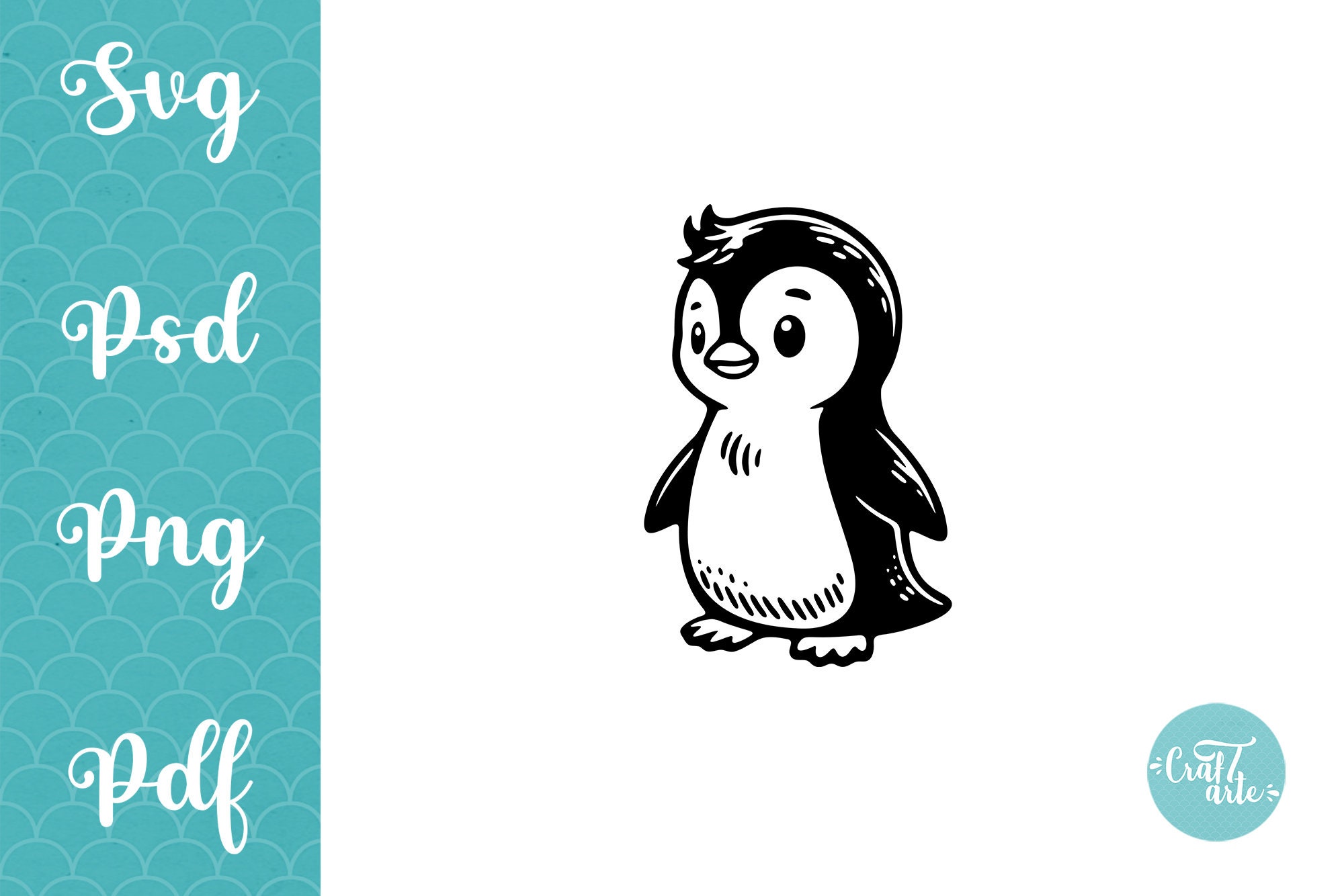 Penguin SVG Clipart Baby Shower Winter Cute Animals Silhouette Cricut ...
