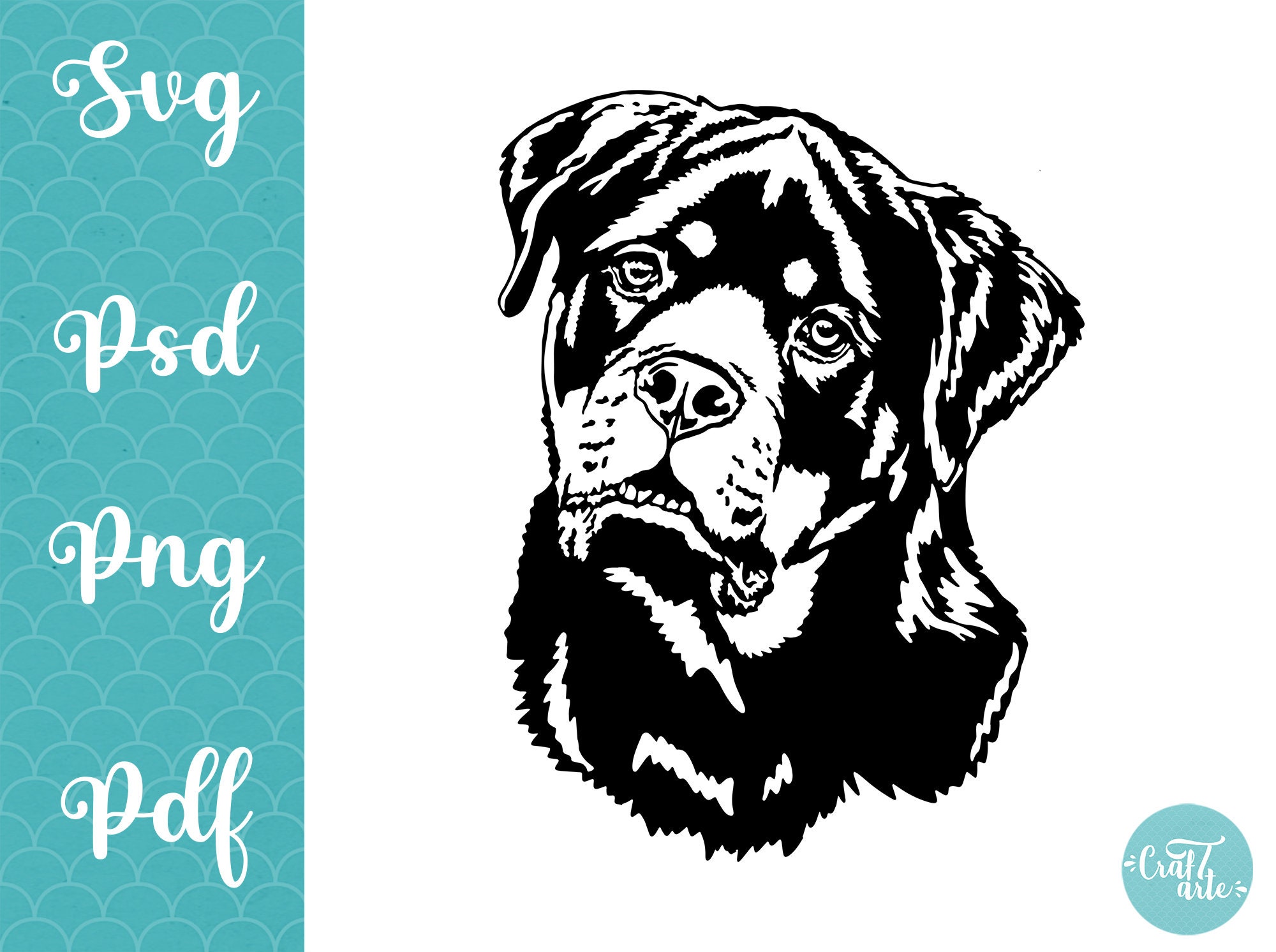 Rottweiler Head Silhouette