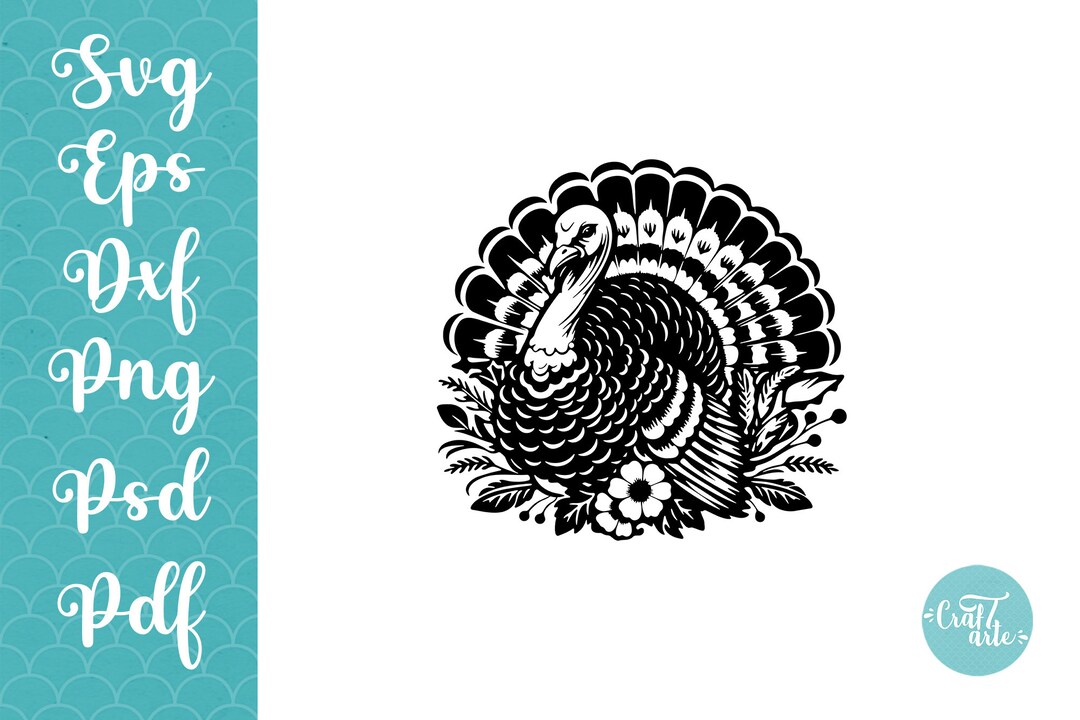 Peacock Turkey SVG PNG CNC Clipart Cut Files Thanksgiving - Etsy