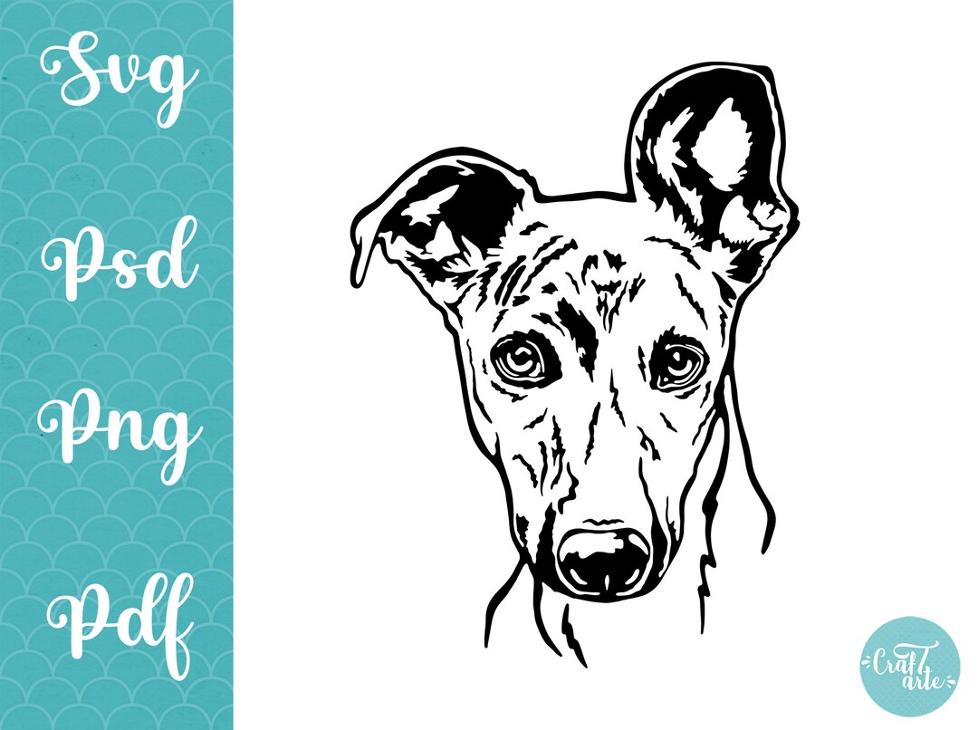 Whippet SVG Cutting Laser Engraving Files, Sighthound Dog Clipart PNG ...