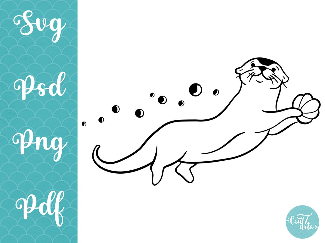 Cute Otter Svg, Cricut Otter Svg, Otter Clipart, Sea Animal Lovers ...