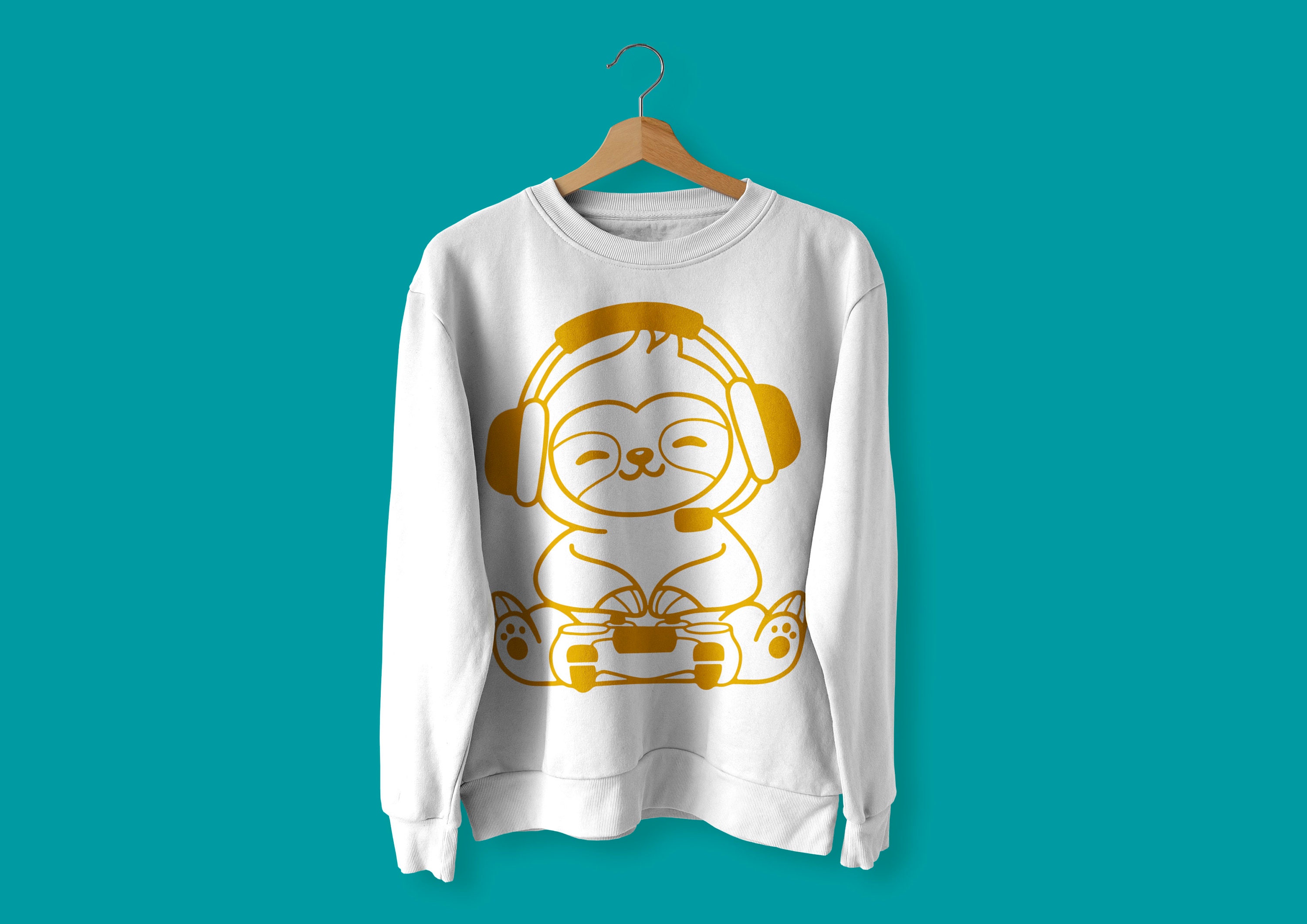 Sloth SVG / Gamer Sloth SVG / Cute Sloth Svg / Sloth Mode on / Sloth ...