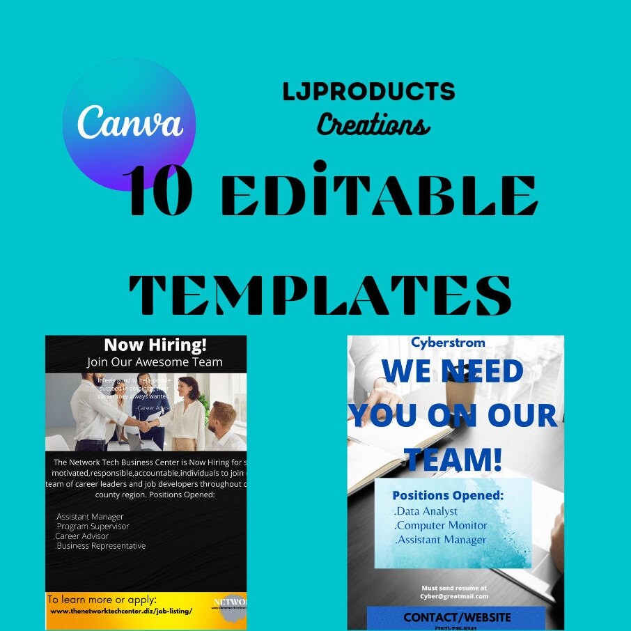 Job Hiring Flyer Templates (10 Count)flyer Template Design,we Are ...