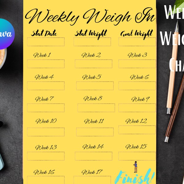 Weekly Weigh in Chart - Etsy