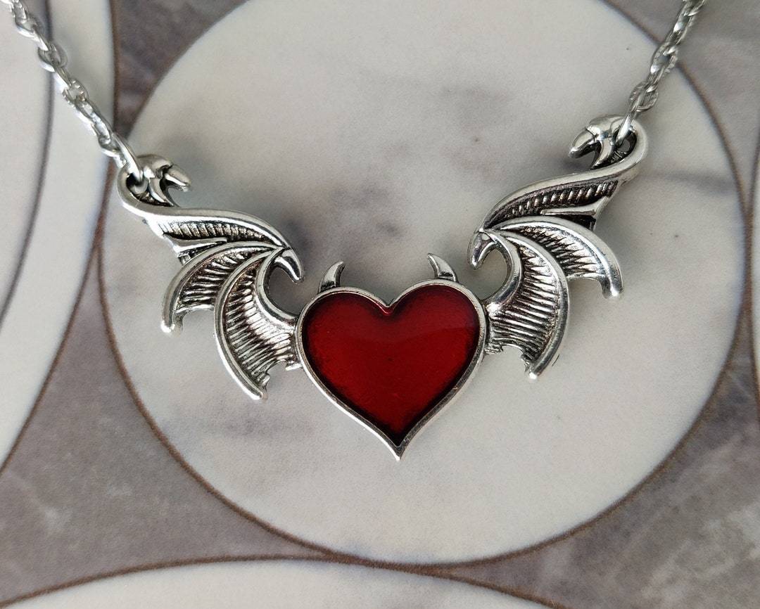 Emo Heart Necklace Alt Jewelry Emo Jewelry Handmade - Etsy