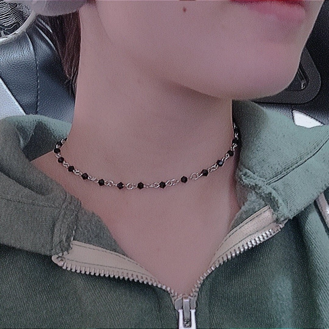 Simple Choker Goth Y2k Choker Beaded Choker 90s Style Choker Soft Goth ...