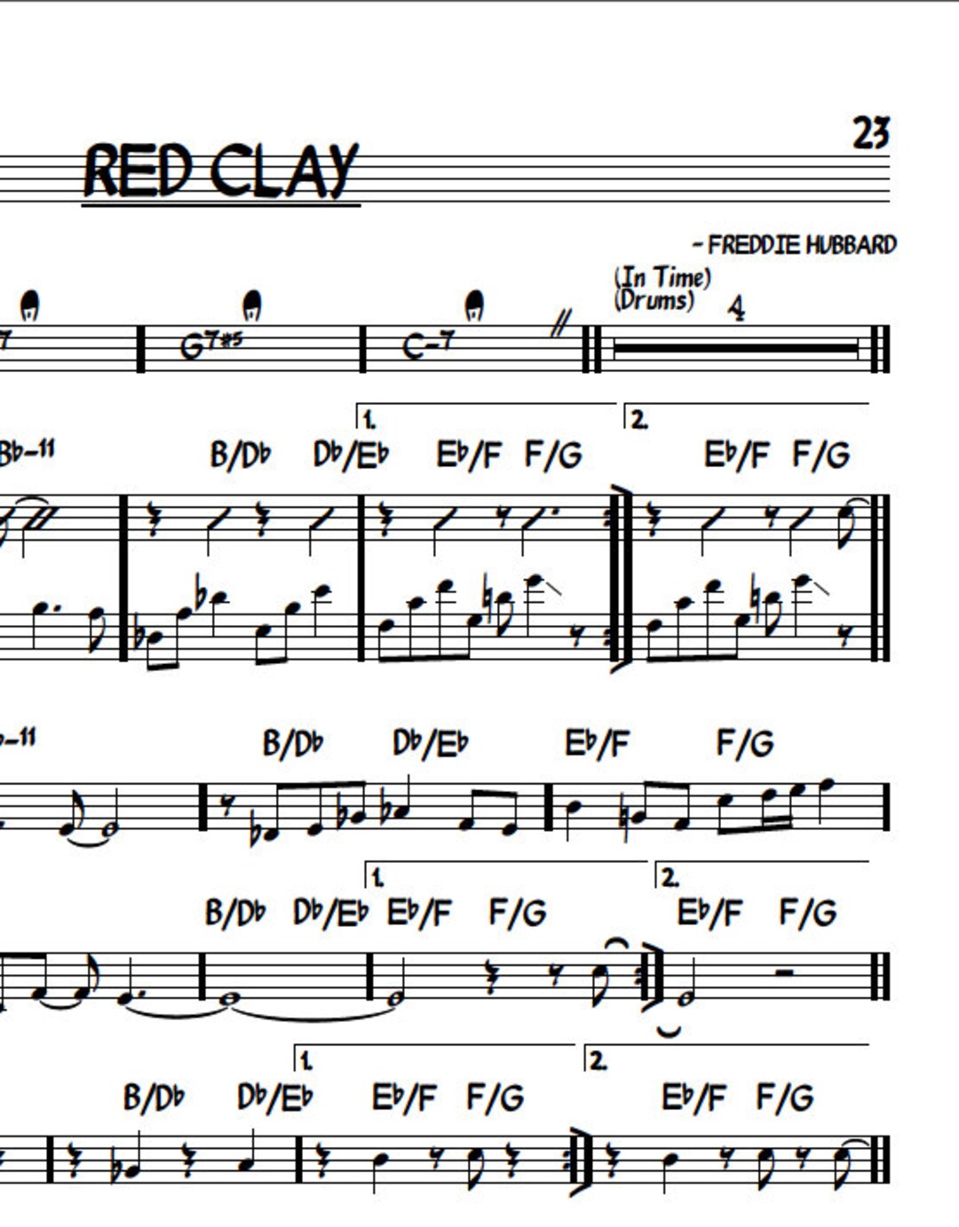 Red Clay Freddie Hubbard Lead Sheet - Etsy