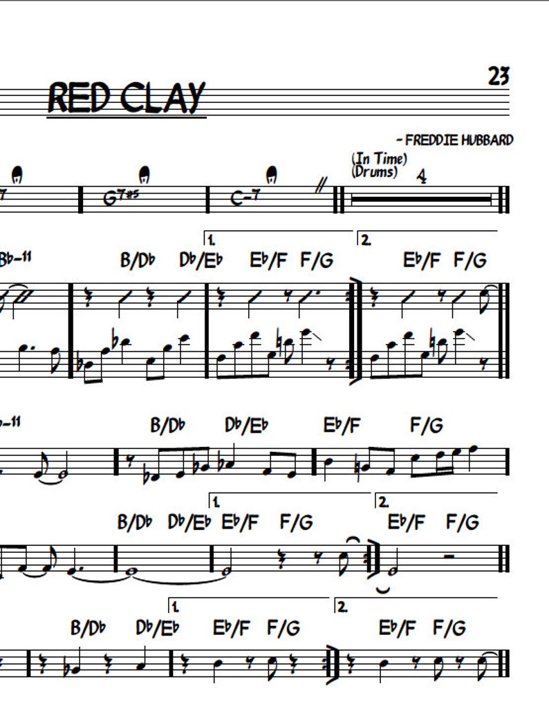 Red Clay Freddie Hubbard Lead Sheet - Etsy