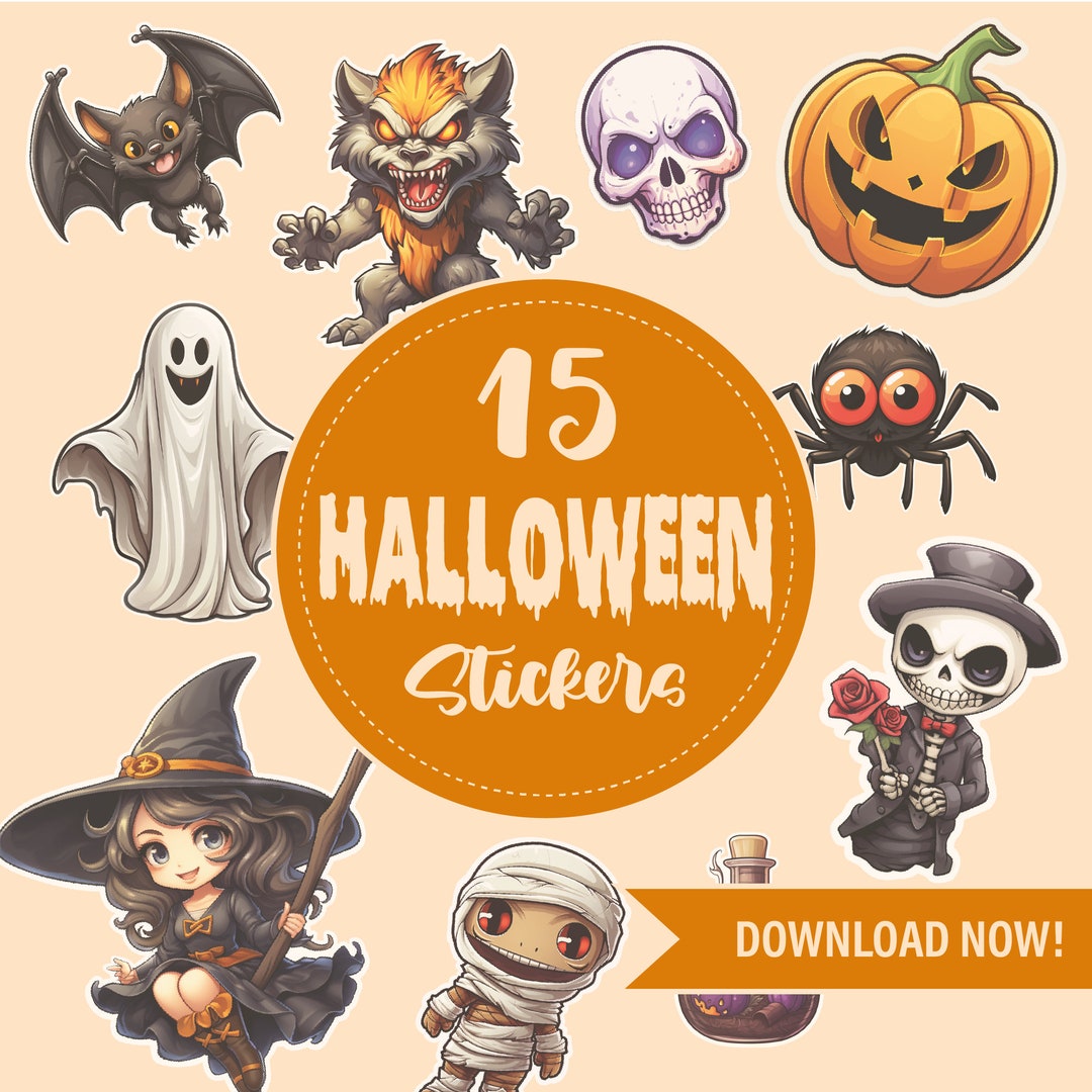HALLOWEEN Digital Stickers | Printable | Pumpkin | Mummy | Fear ...