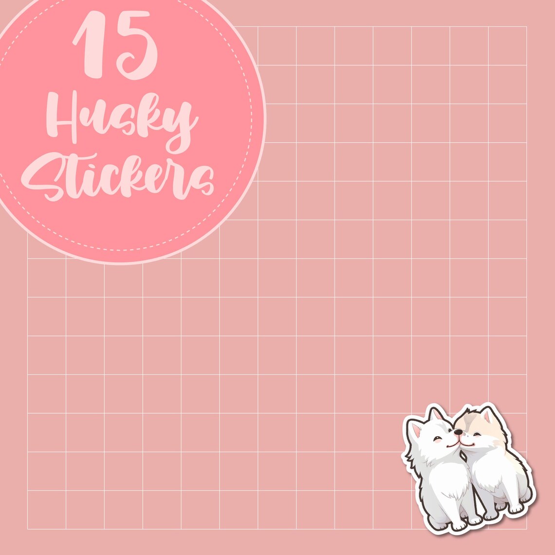 Cute Animal Husky Dog Digital Stickers | Animals Stickers | Pre-cropped ...