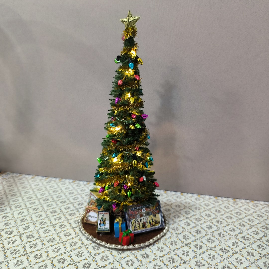 1/12 Scale Christmas Tree With Lights. Only. Dollhouse.. - Etsy