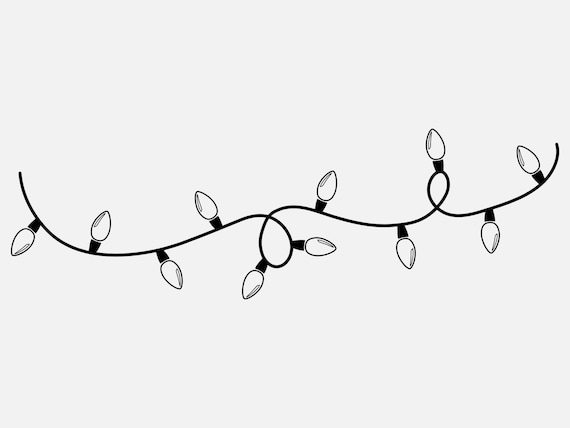 Black And White Christmas Lights Clipart