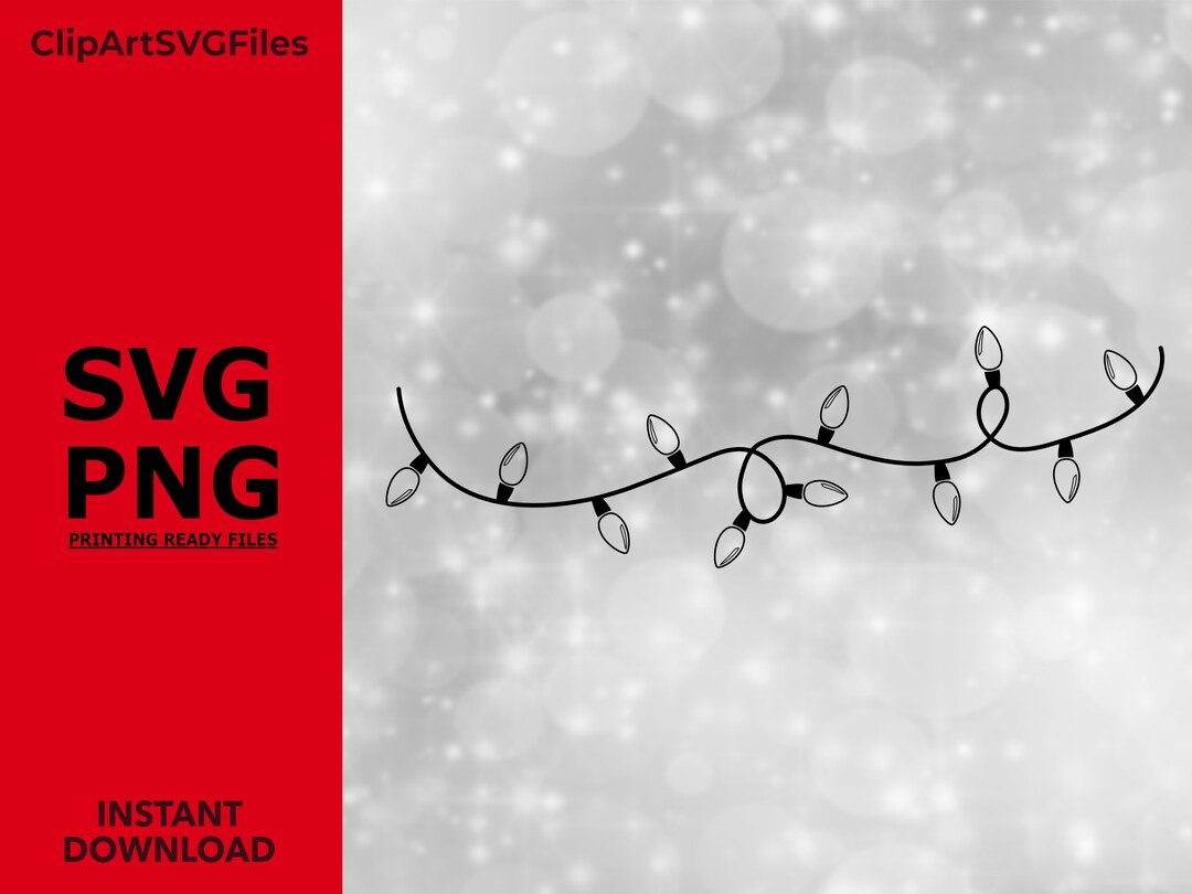 Christmas Light Bulbs String Clipart: Ideal for Printing, Customizable ...