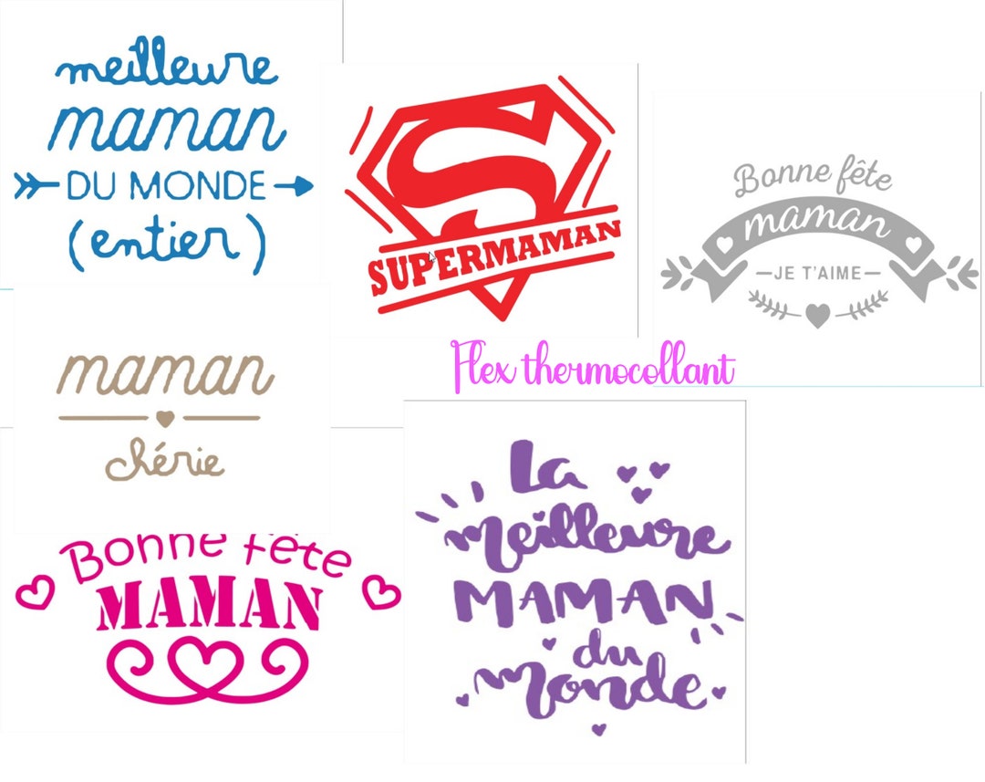 Design for Mother's Day Gift Flex Iron-on. 6 Models, 12 Colors and 4 ...