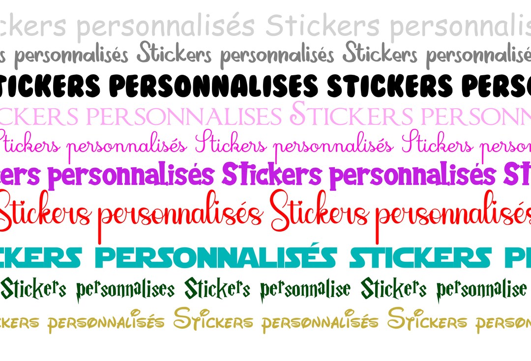 Mots ou phrase stickers autocollant ( couleur et police au choix) pour ...