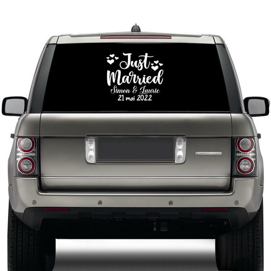 Customizable Car Stickers. Wedding Car Sticker. Just Married Stickers ...