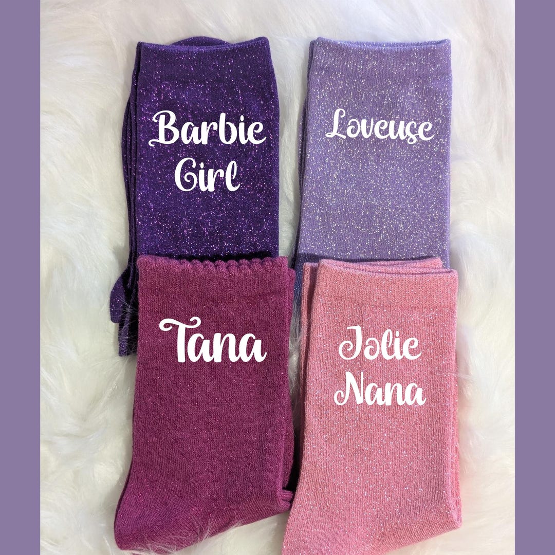 Personalized Sequined Girl Socks - Etsy
