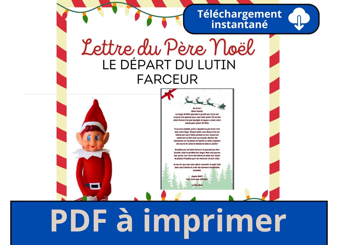 Lettre du Père Noël - Départ du Lutin Farceur - PDF - Etsy France