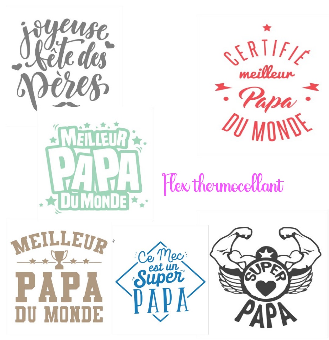 Design for Father's Day Gift Flex Iron-on. 6 Models, 14 Colors and 4 ...