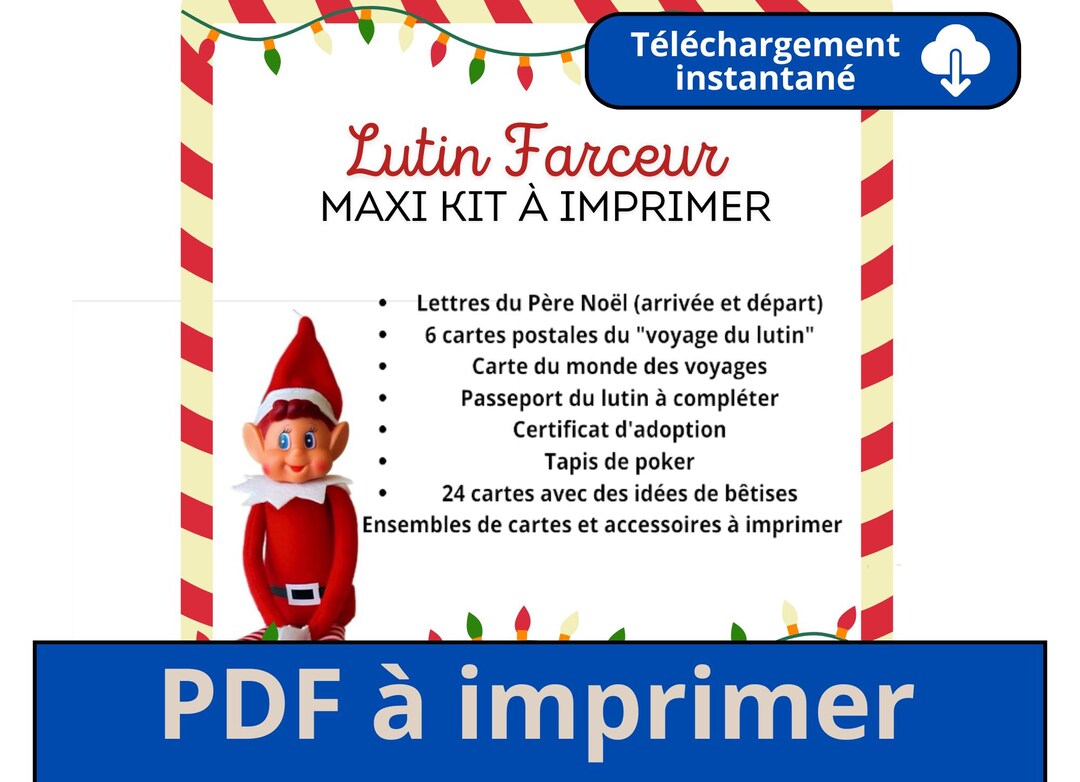 Maxi Pack Noël Lutin : Fichiers Numériques à Imprimer pour une Magie ...