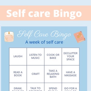 Bingo de autocuidado digital imprimible en pdf para aliviar el estrés ...